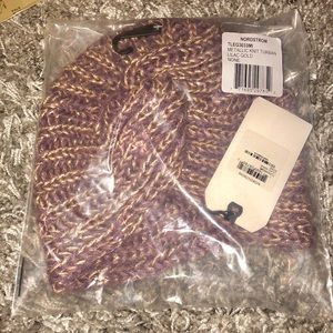 Leith | Accessories | Leith Metallic Lilac Gold Turban Beanie | Poshmark